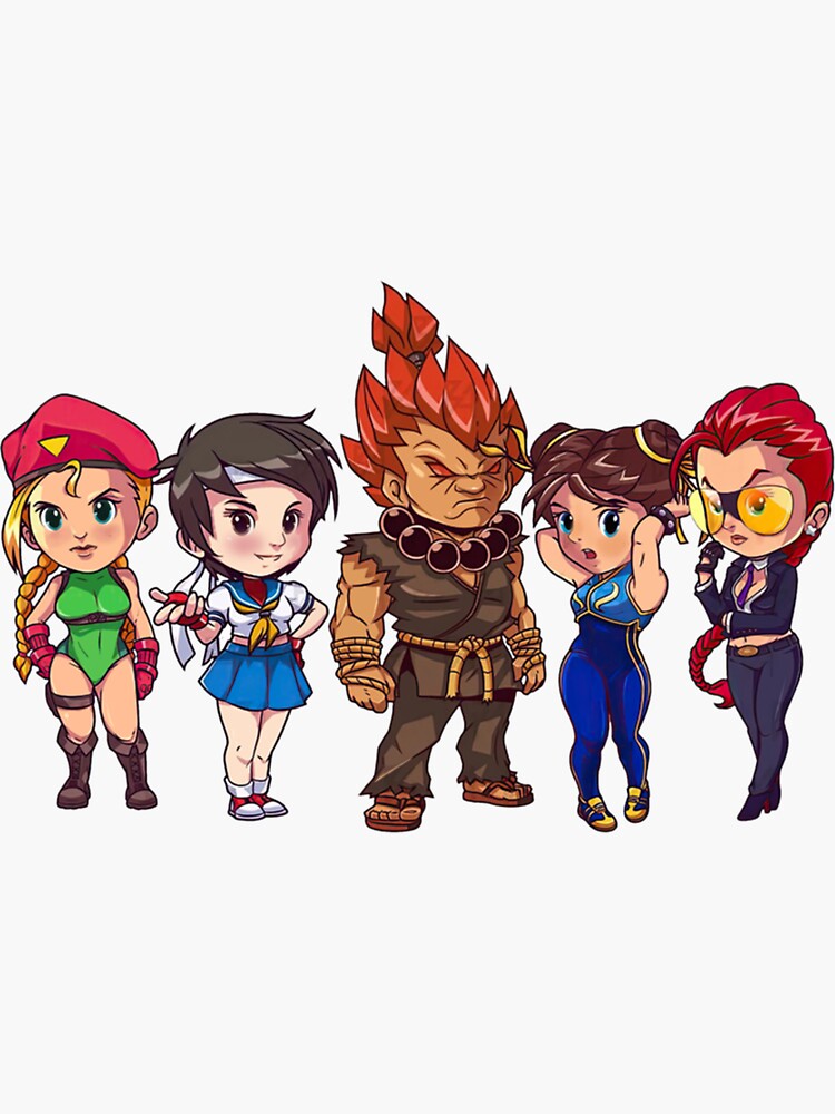 Cute Chibi Fighter Characters Sticker For Sale By Dudleyciara Redbubble