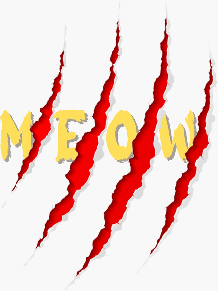 "Cat scratches with meow" Sticker for Sale by Fashion1looks | Redbubble