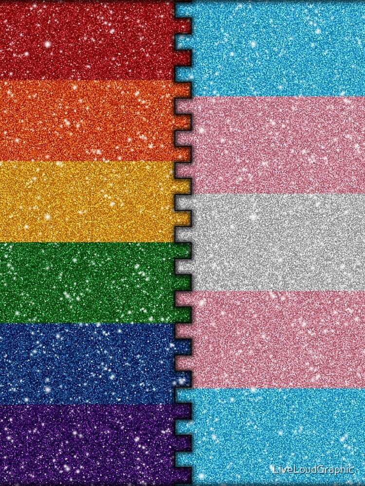 "Faux Rainbow & Transgender Glitter Flag" A-Line Dress for Sale by ...