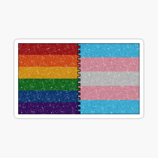 Faux Glitter Lgbtq Rainbow And Transgender Pride Merge Flag Background