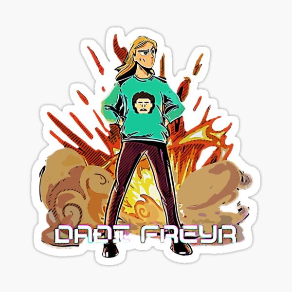 "dadi freyr super hero " Sticker for Sale by GalleryofGeek | Redbubble