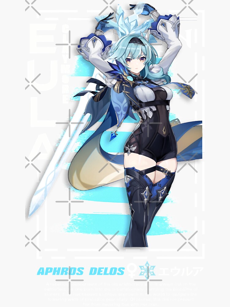 "Eula Genshin Impact Aesthetic Anime Classic T-Shirt " Sticker for Sale ...