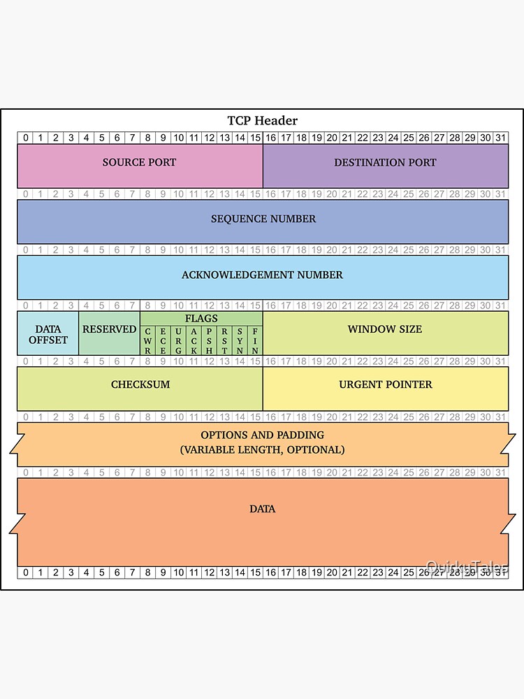 "TCP Header" Sticker for Sale by QuirkyTales | Redbubble