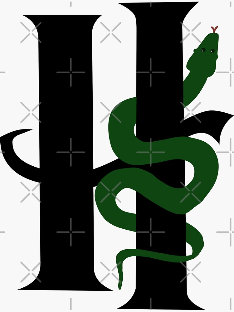 "H letter harry hp slyther magic lettering" Sticker for Sale by ...
