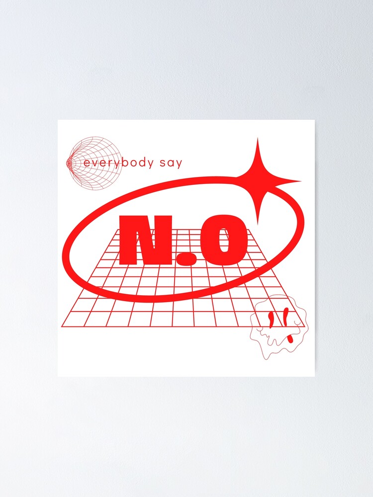"BTS Everybody Say No red typography " Poster for Sale by elisthetic ...