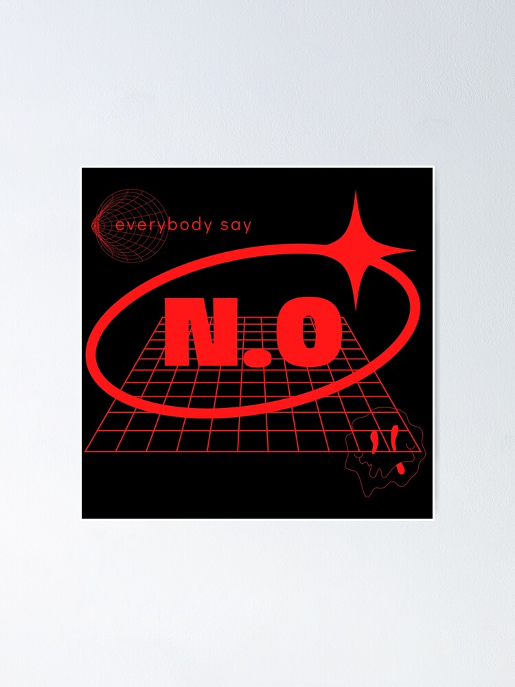 "BTS Everybody Say No red typography " Poster for Sale by elisthetic ...