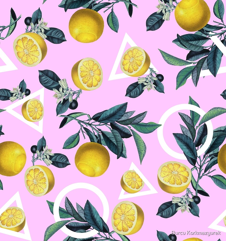 "Geometric and Lemon pattern" by Burcu Korkmazyurek | Redbubble