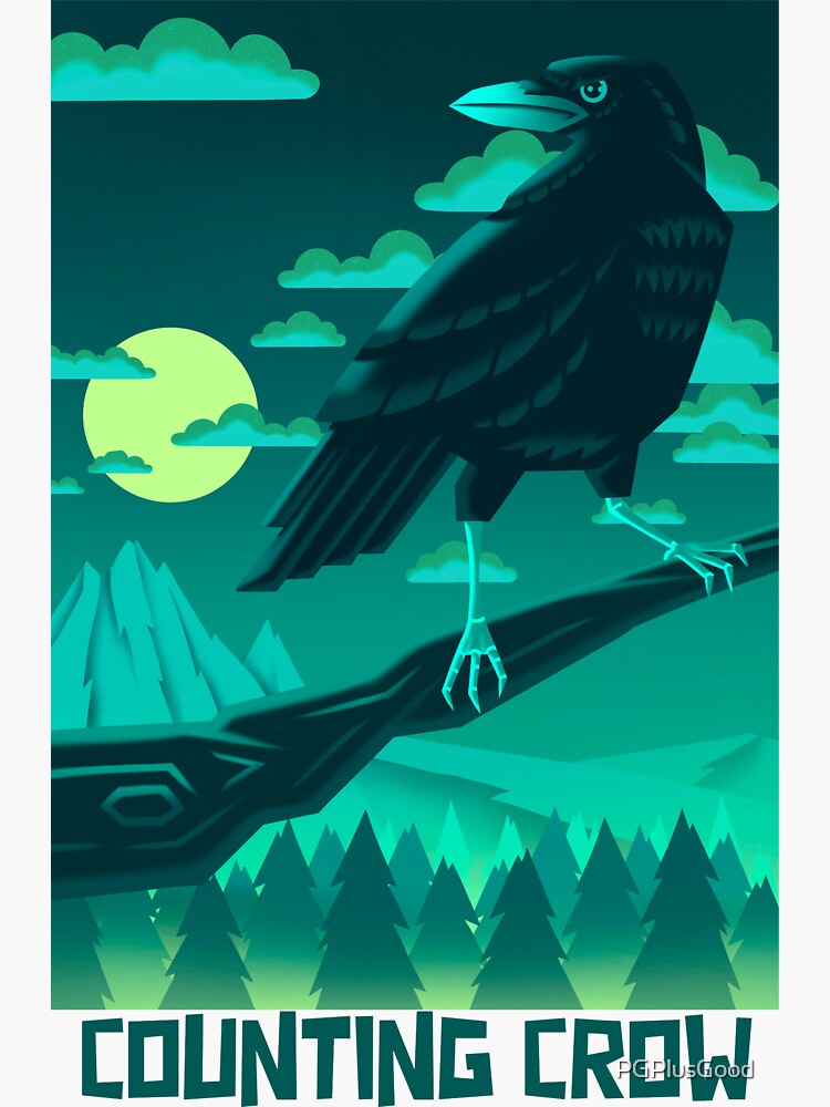 "Counting Crow" Sticker for Sale by PGPlusGood | Redbubble
