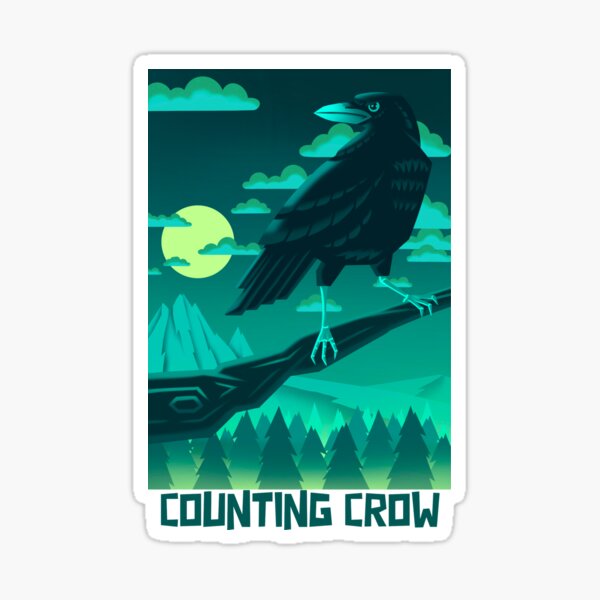 "Counting Crow" Sticker for Sale by PGPlusGood | Redbubble