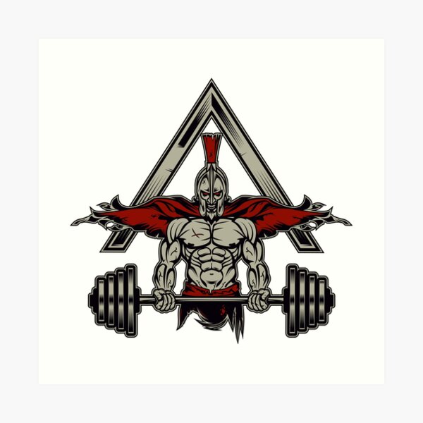"Spartan Bodybuilding Weight Lifter" Art Print by PrintPress | Redbubble
