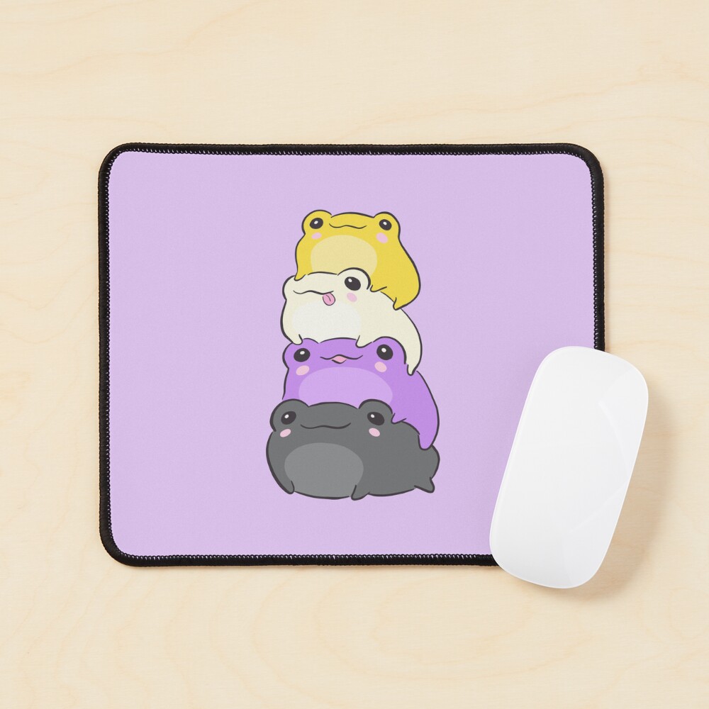 "Cute Nonbinary Pride Frog Pile: A Kawaii Aesthetic in Subtle Enby NB ...