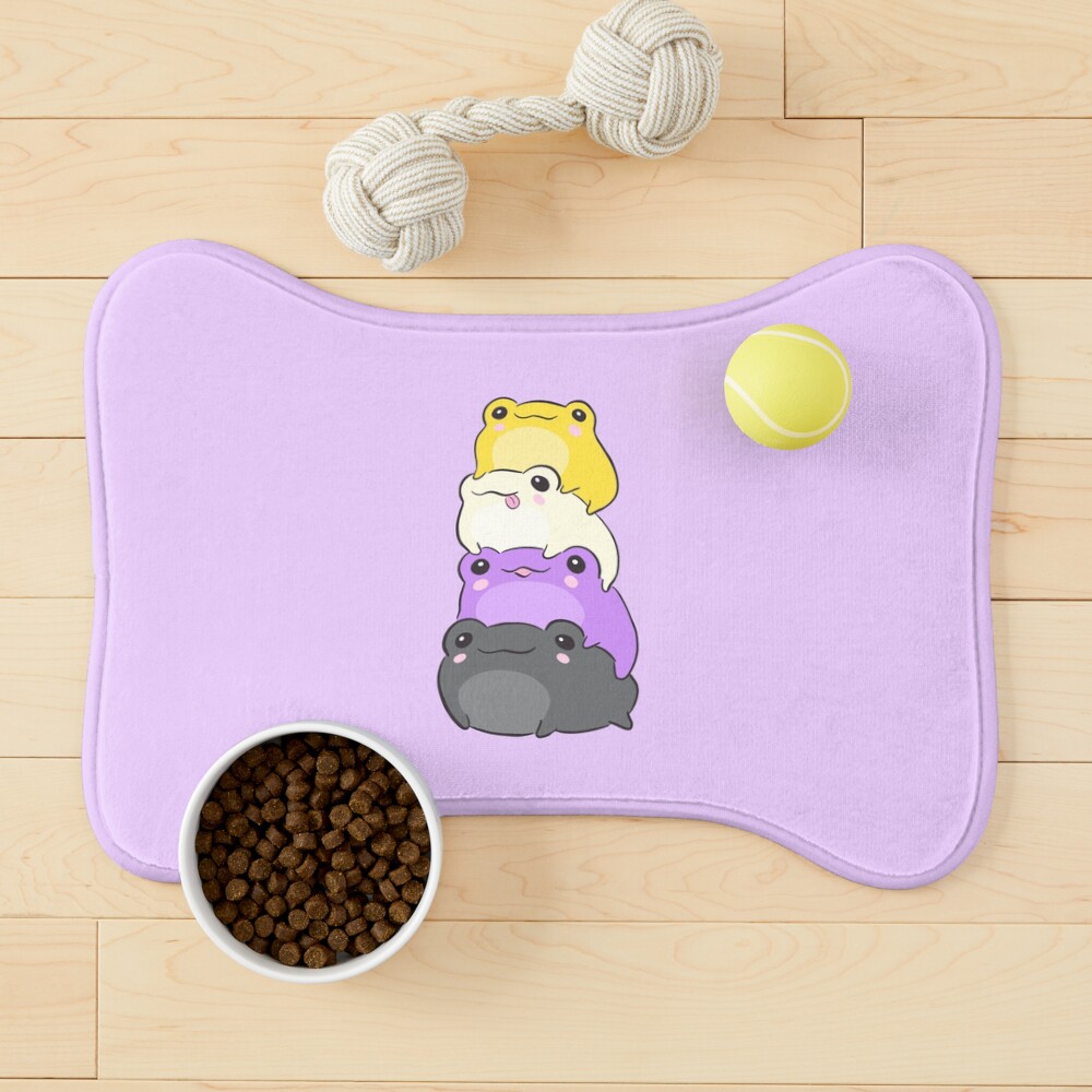 "Cute Nonbinary Pride Frog Pile: A Kawaii Aesthetic in Subtle Enby NB Flag Colors" Art Board ...
