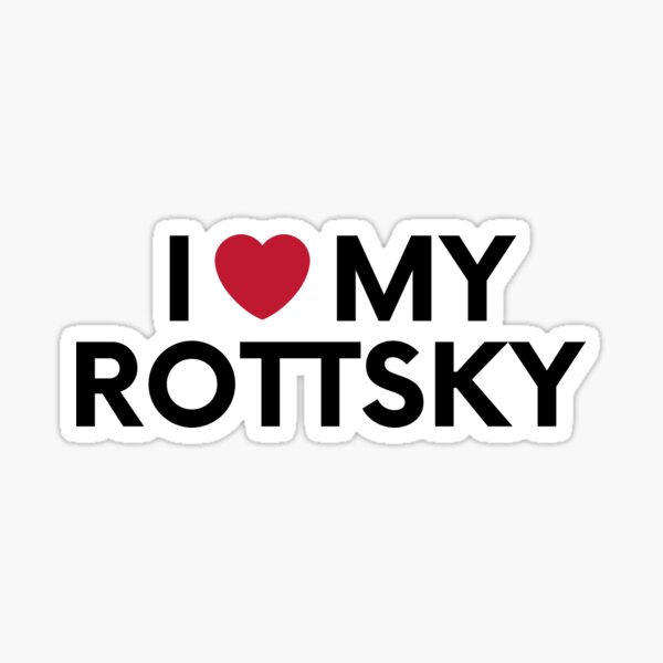 " i love my rottsky dog, Siberian Husky Rottweiler mix" Sticker by ...
