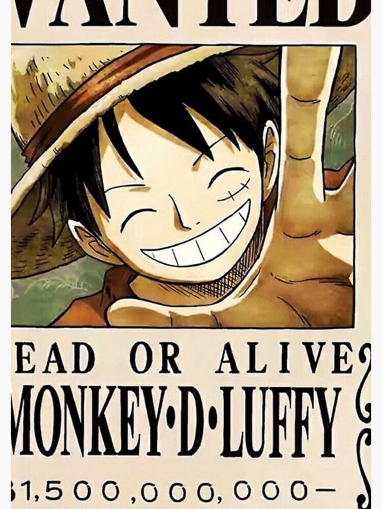 "Monkey.D.Luffy Luffy wanted poster Dead Or Live" Spiral Notebook for ...