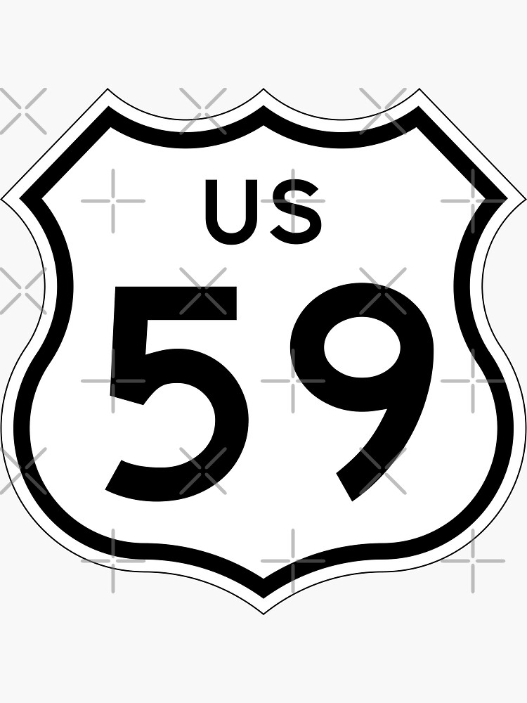 "U.S. Route 59." Sticker for Sale by BryanChien | Redbubble