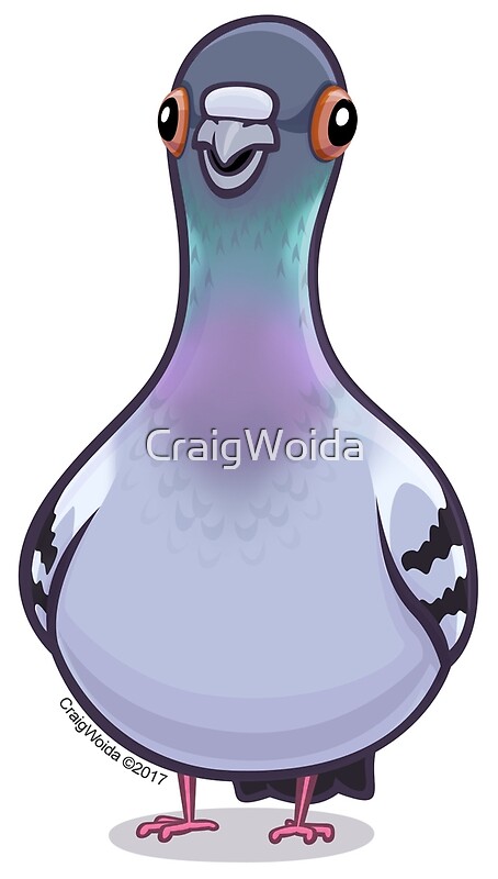 "Pleasantly Surprised Pigeon" by CraigWoida | Redbubble