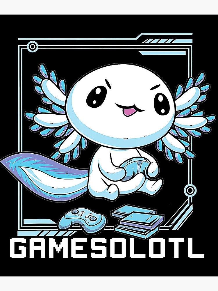 "Gamesolotl Gamer Axolotl Fish Playing Video Games" Photographic Print ...