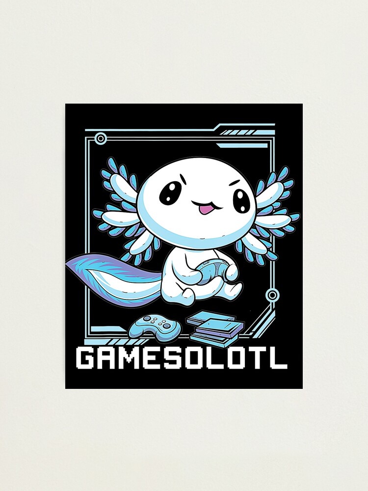 "Gamesolotl Gamer Axolotl Fish Playing Video Games" Photographic Print ...