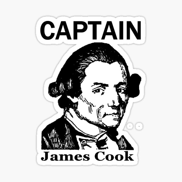 "CAPTAIN JAMES COOK" Sticker for Sale by IMPACTEES | Redbubble