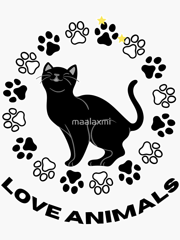 "Animals Lover LOVE ANIMALS" Sticker for Sale by maalaxmi | Redbubble