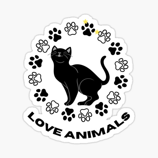 "Animals Lover LOVE ANIMALS" Sticker for Sale by maalaxmi | Redbubble