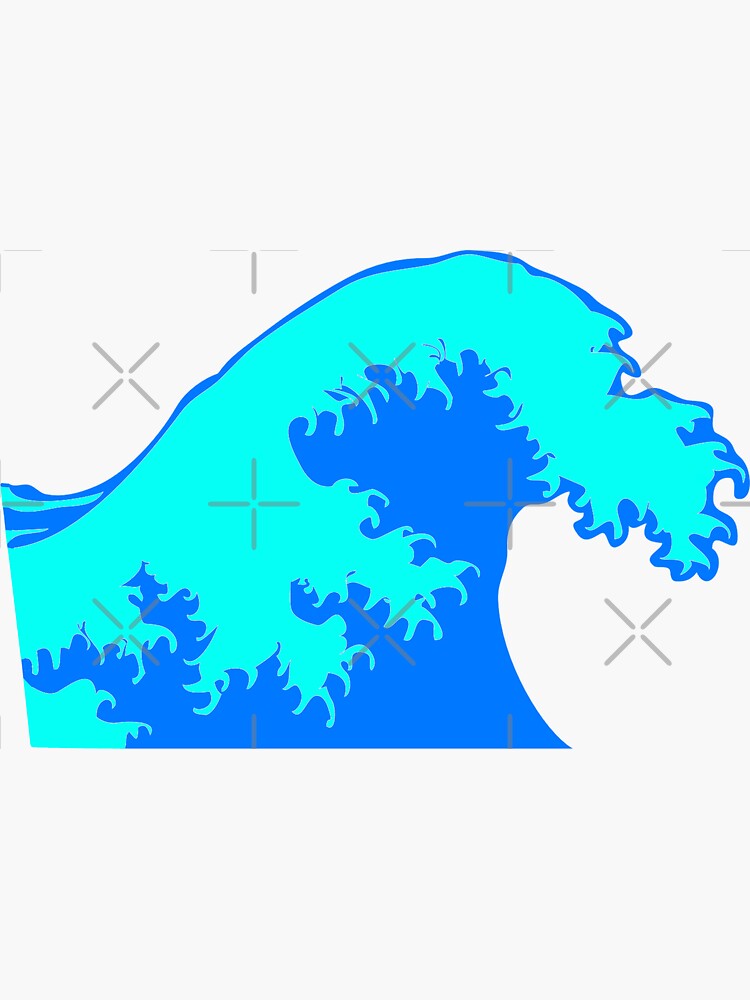 "Wave Aesthetic Sticker Vaporwave Vinyl Decal Car Blue Waves Stickers ...