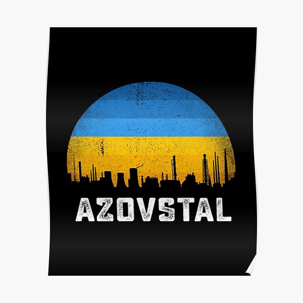 "I Stand With Azovstal Mariupol Ukraine Vintage Ukrainian Flag " Poster ...