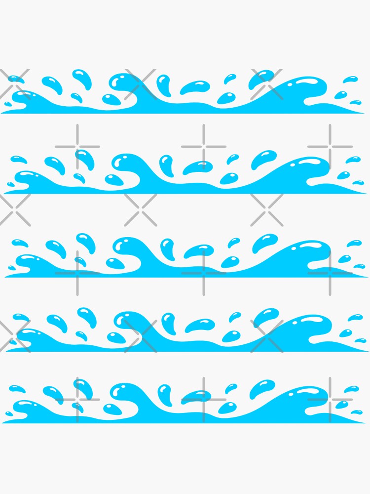 "5 Sea Splash Pack Wave Aesthetic Sticker Vaporwave Vinyl Decal Car ...