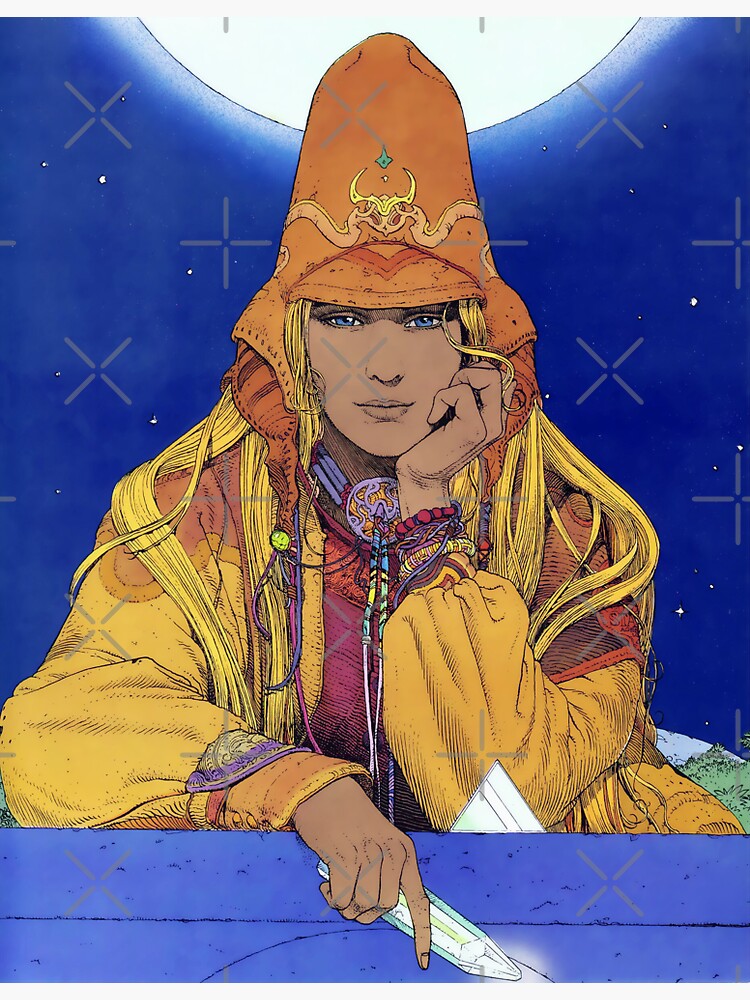 Sticker « moebius,starwatcher,désert,nuit,lune,cristal,bande dessinée ...