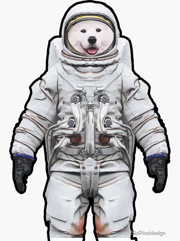 "Space dog" Sticker by SixPixeldesign | Redbubble