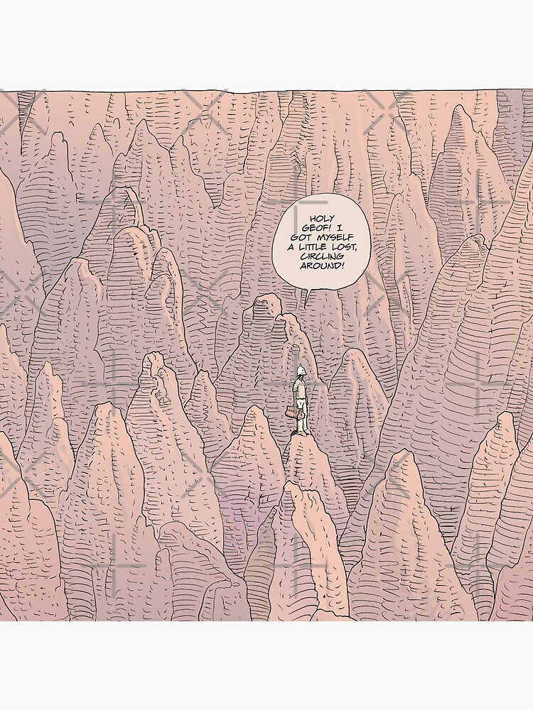 "inside moebius ,mountain,cliff,monumental,comic,major grubert, lost ...