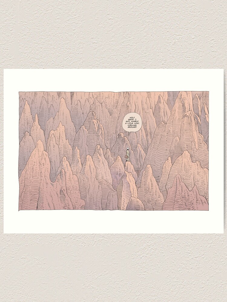 "inside moebius ,mountain,cliff,monumental,comic,major grubert, lost ...