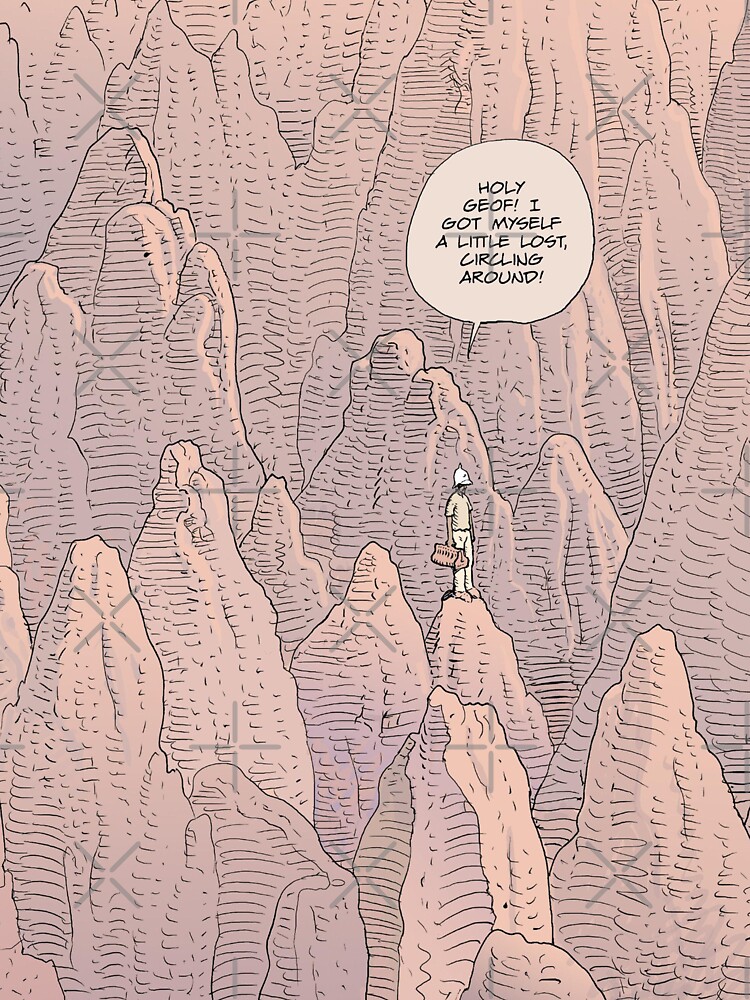 "inside moebius ,mountain,cliff,monumental,comic,major grubert, lost ...