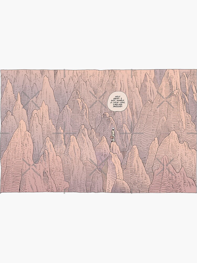 "inside moebius ,mountain,cliff,monumental,comic,major grubert, lost ...