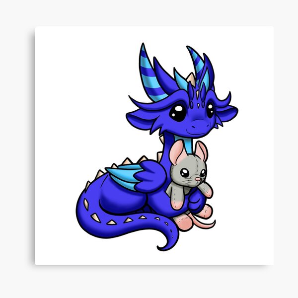 "Dragon with Mouse Plushie" Canvas Print for Sale by bgolins | Redbubble