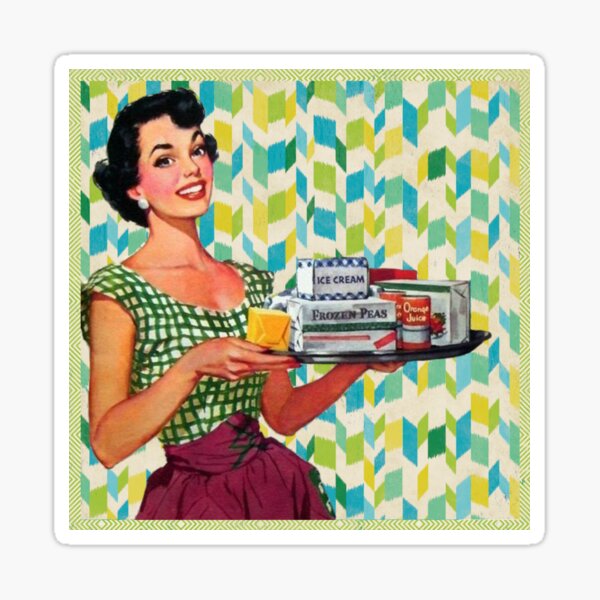 "Vintage Woman Baking Retro Art " Sticker for Sale by darlingseason ...