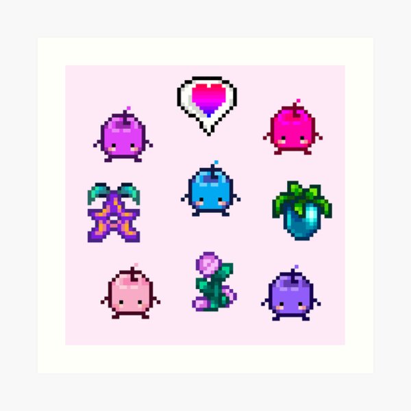 "Bisexual Pride Stardew Valley Junimos Set" Art Print for Sale by ...