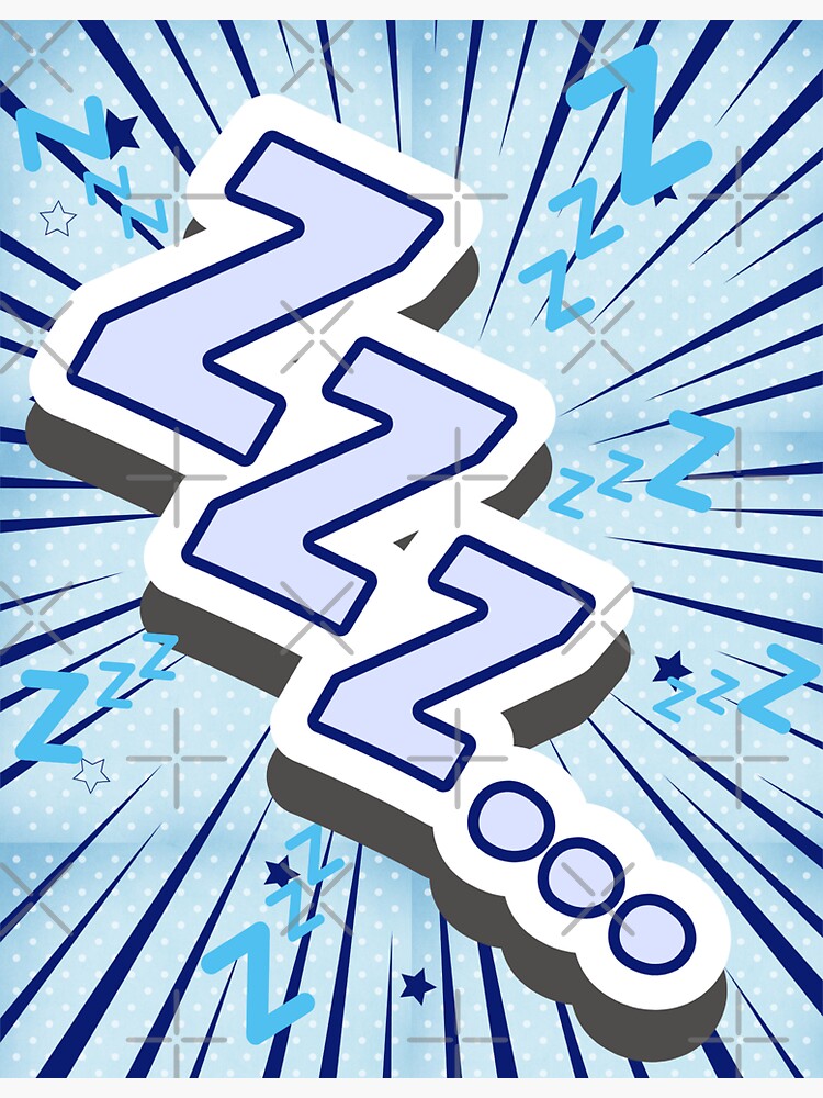 "ZZZ... COMIC/CARTOON TYPE WITH ZZZ, BLUE STARS, RAYS AND DOTS IN ...