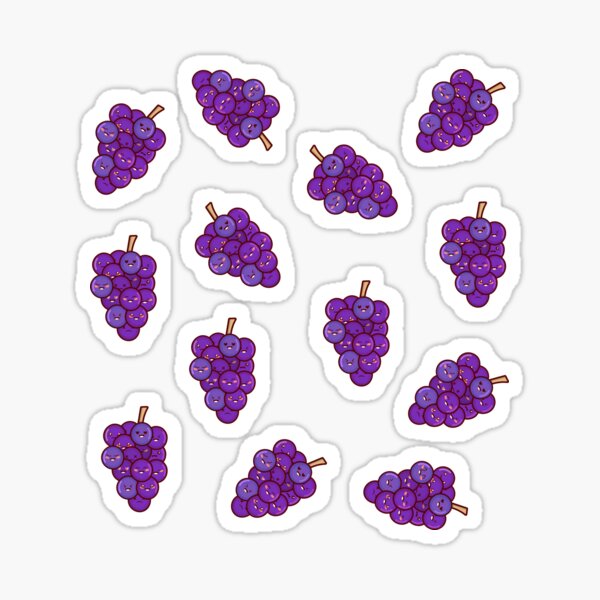 "Kawaii Grapes - For Grapes Lovers" Sticker for Sale by KawaiSticker ...