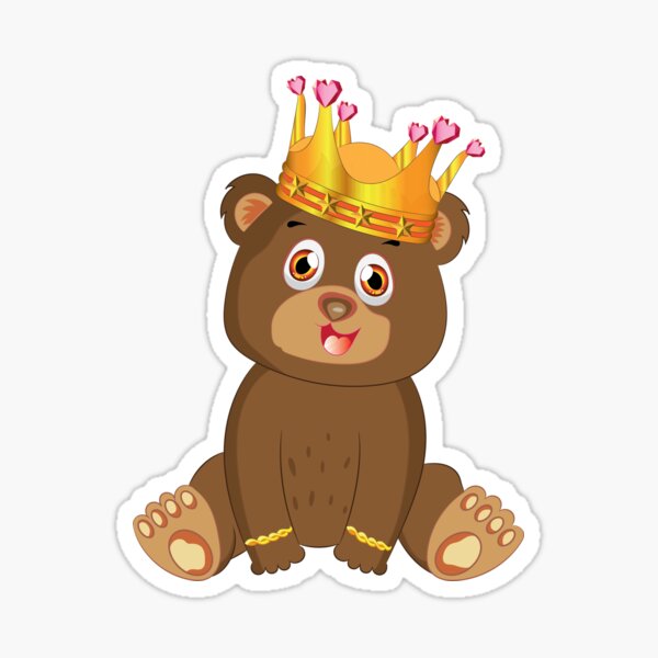 "Teddy bear king." Sticker for Sale by KryptongArts | Redbubble