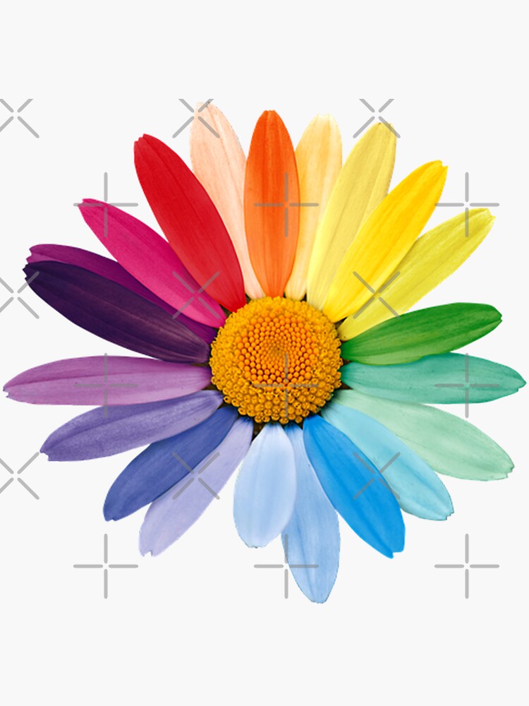 "rainbow flower" Sticker by creativemaster1 | Redbubble