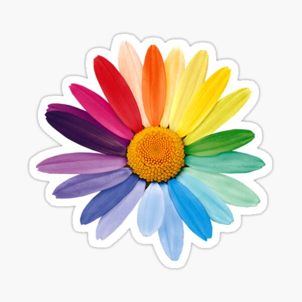 "rainbow flower" Sticker by creativemaster1 | Redbubble