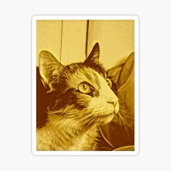 "Golden theme cute calico Sticker" Sticker for Sale by Sophietribute ...