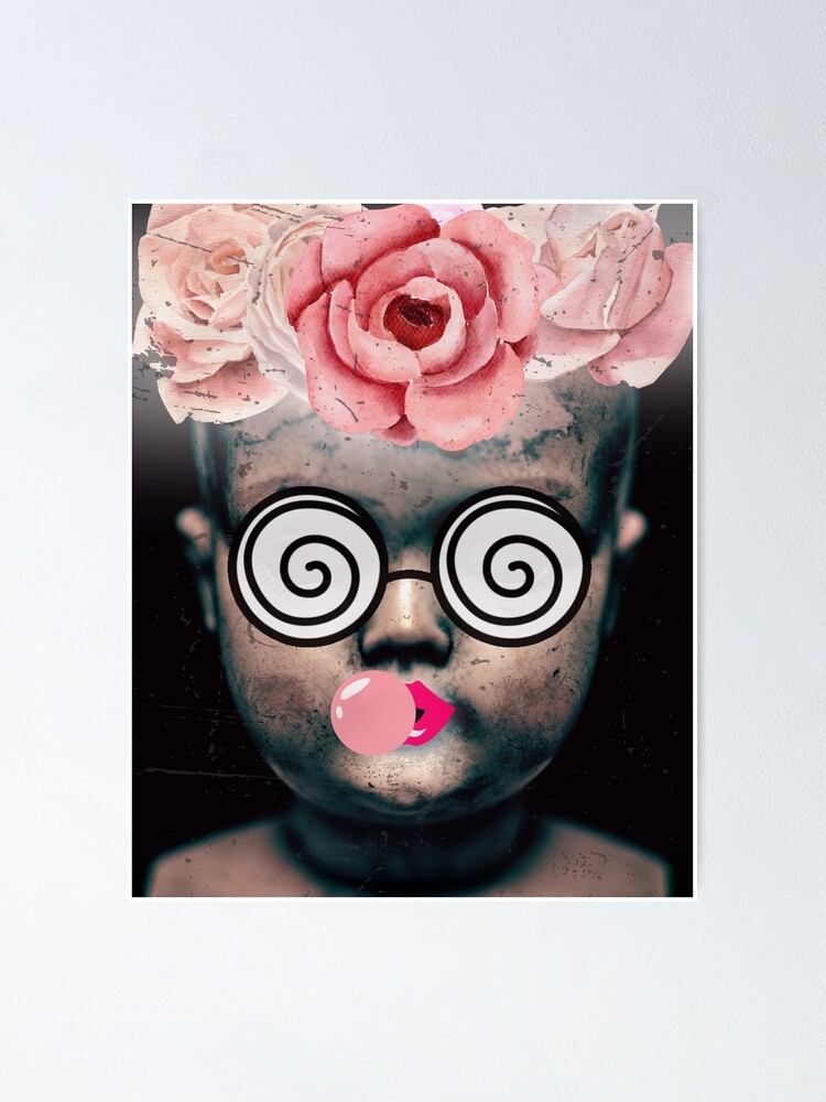 "Creepily Cute Doll Wearing Mind Control Shades and Pink Flowers ...