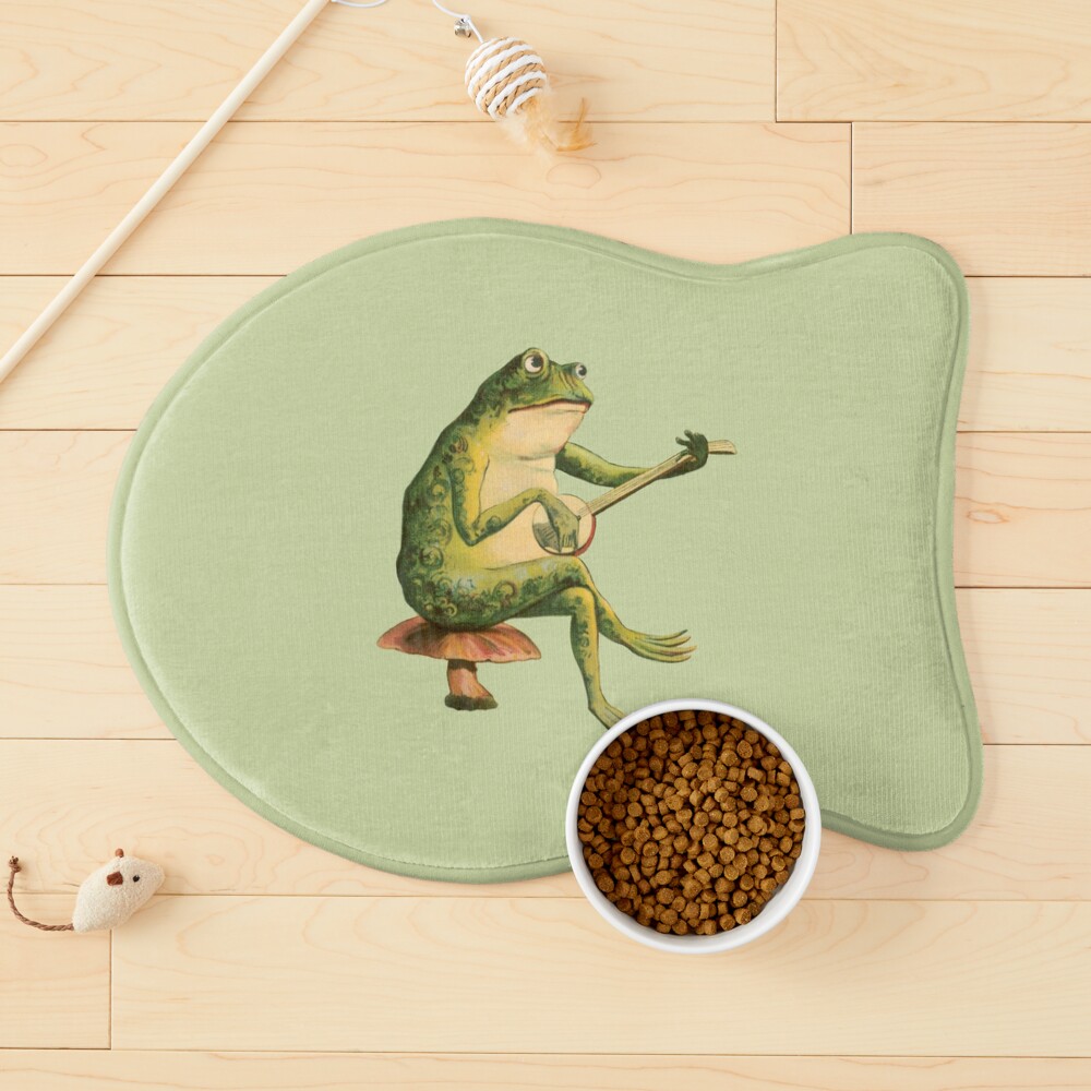 "Melancholic Vintage Frog: Banjo Player on Mushroom Toadstool ...