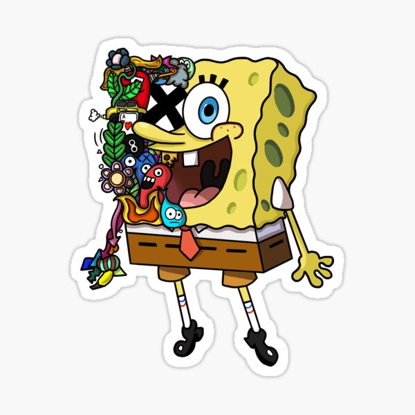 Pegatina «Medio garabato feliz Bob Esponja» de JarhDesign | Redbubble