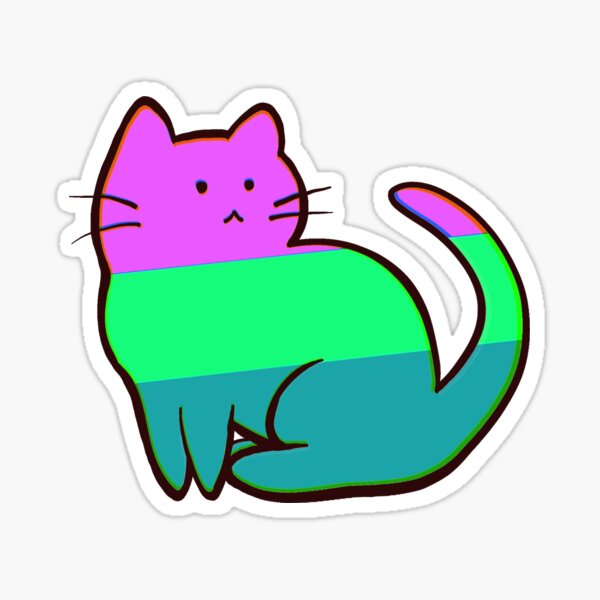 Pegatina «Diseño lindo del gato del orgullo - lgbtq + bandera ...