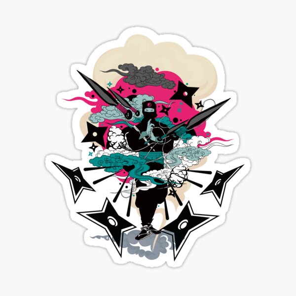 "Ninja throwing shuriken and kunai" Sticker for Sale by nicafab | Redbubble