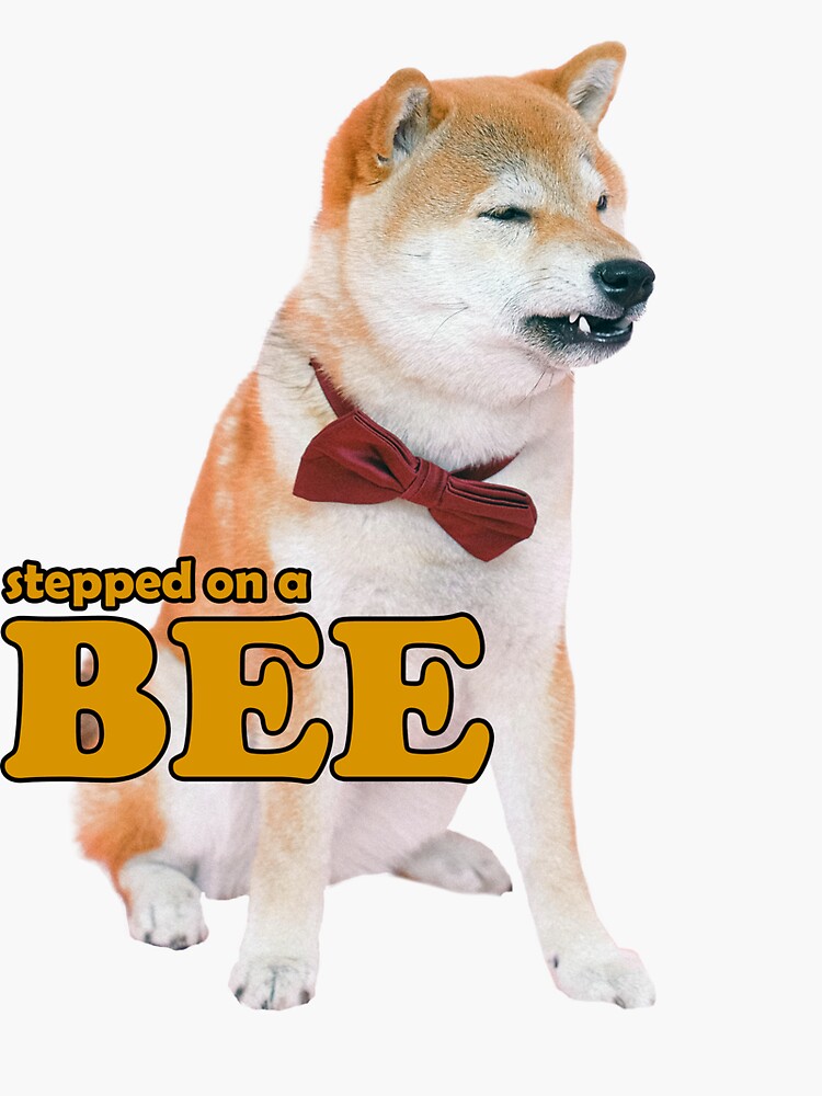"Shiba stepped on a bee" Sticker for Sale by daskomet | Redbubble