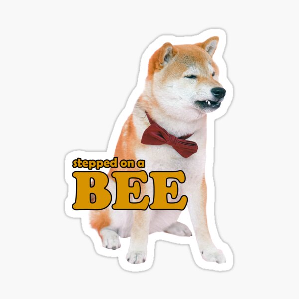 "Shiba stepped on a bee" Sticker for Sale by daskomet | Redbubble